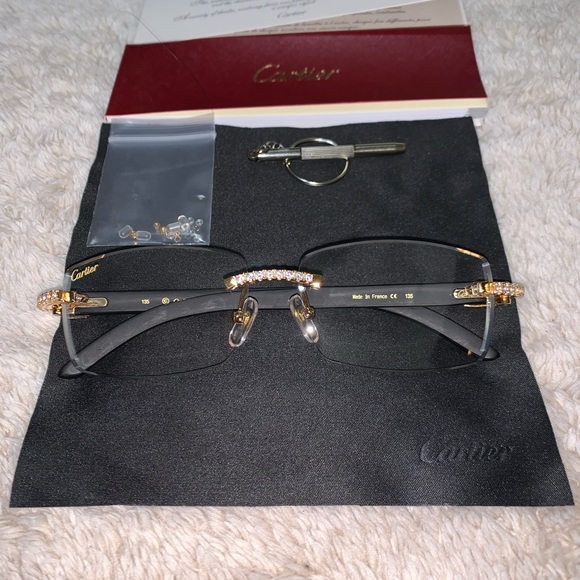 Cartier | Accessories | Cartier Buffs Black Frame W Clear Frame | Poshmark